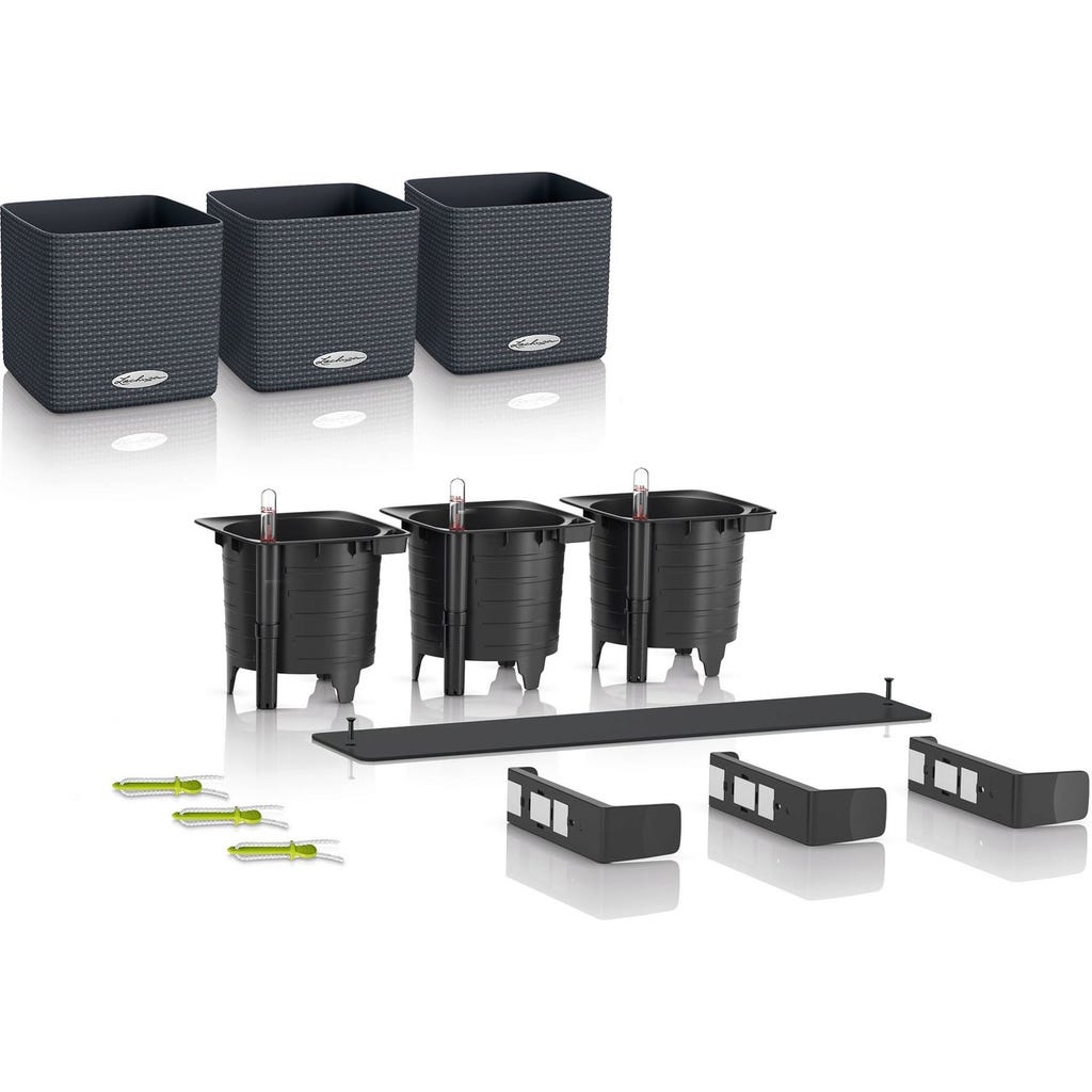 Lechuza CUBE Color Green Wall Home Kit - Internetový obchod Bloomling