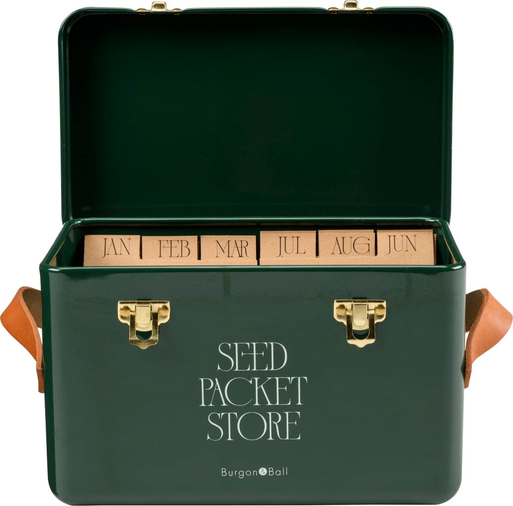 Burgon & Ball "Collector" Seed Packet Store with Leather Handles ...